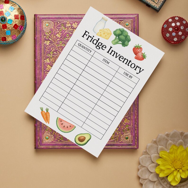 Fridge Inventory Printable | Kitchen Organization Sheet | Food Storage ...