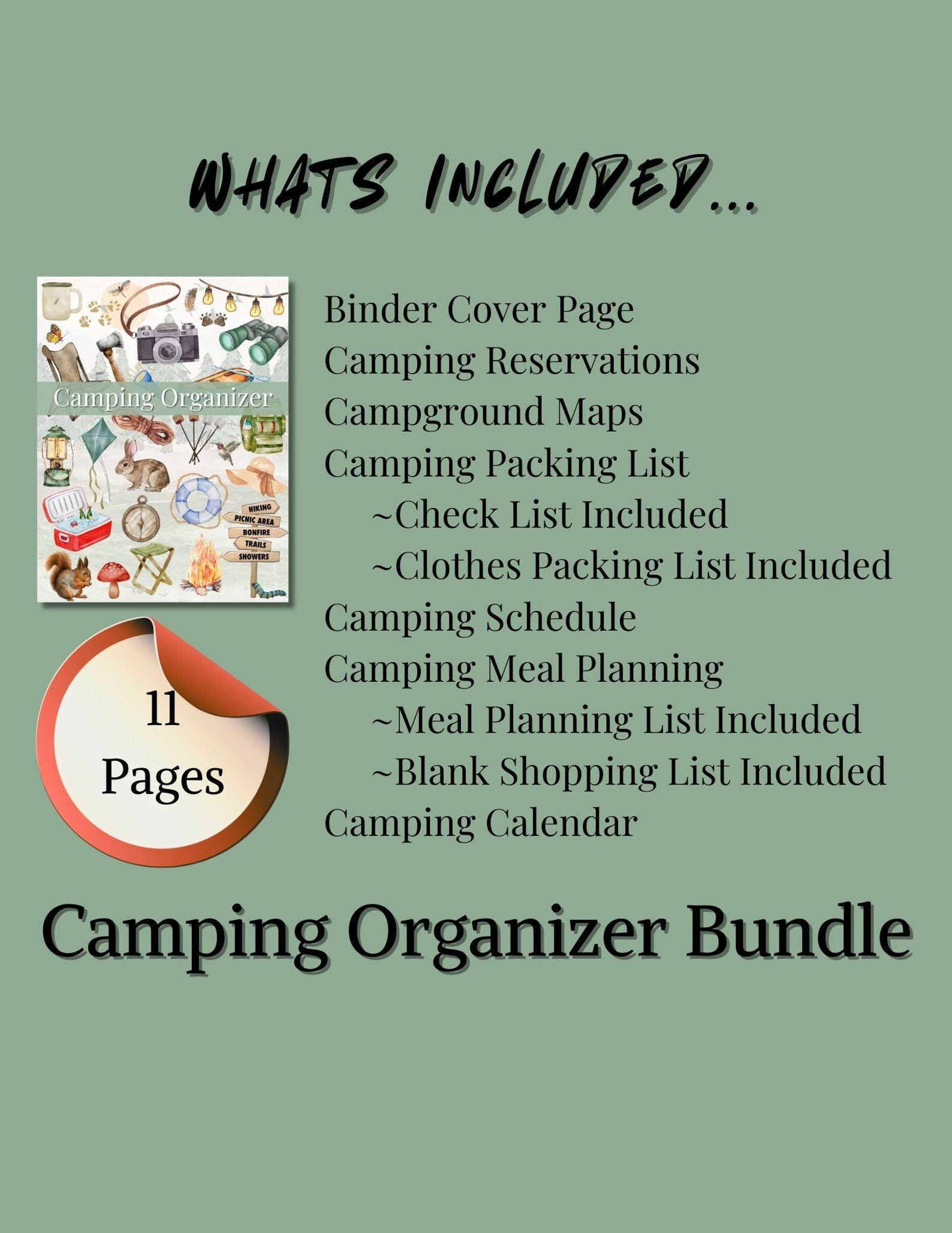 The Complete Camping Organizer Trip Planner. Printable Pages for Your ...