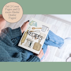 14 PRINTABLE Watercolor Recipe Covers & Binder Dividers, Meal Prep ...