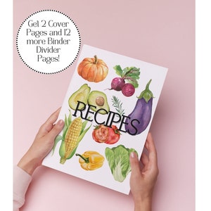 14 PRINTABLE Watercolor Recipe Covers & Binder Dividers, Meal Prep ...