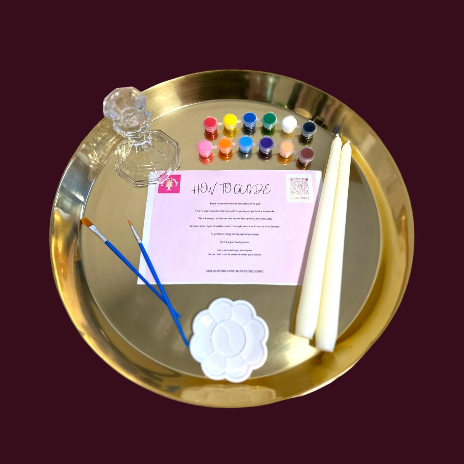 DIY Candle Painting Kit: Craft Activity With Acrylic Paints - Etsy