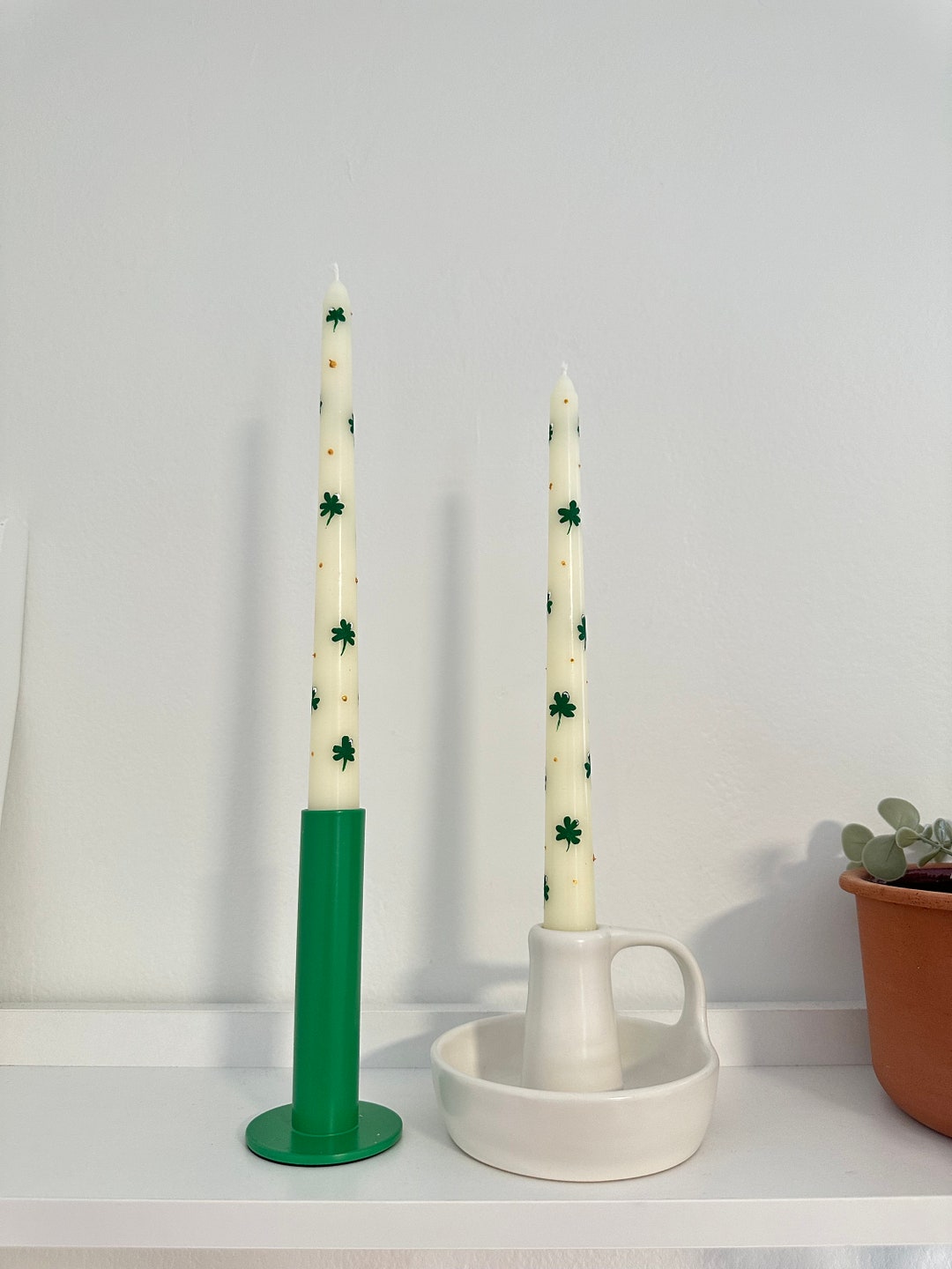 Irish Shamrock Tapered Candles, St. Patrick's Day Taper Candles ...