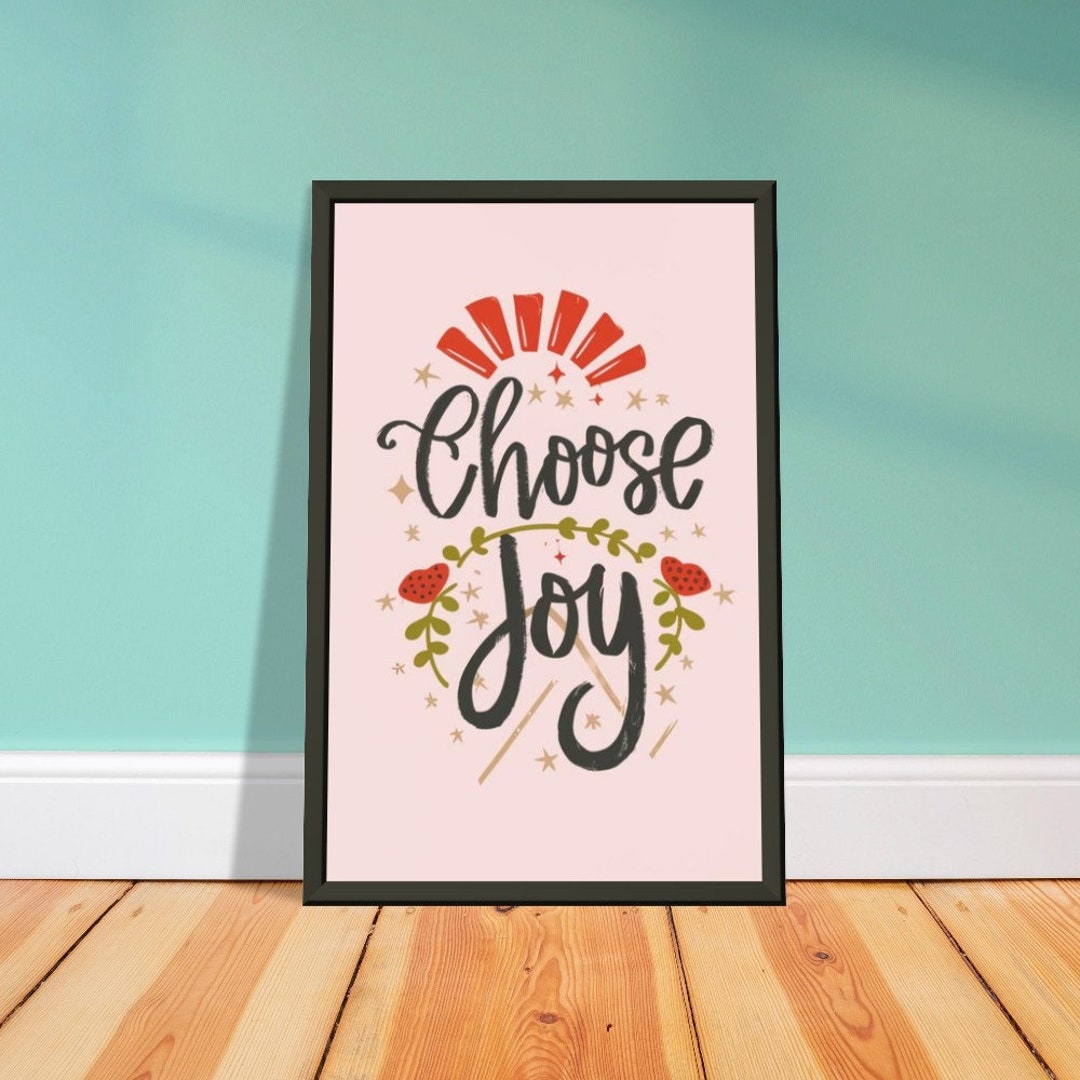 Choose Joy Wall Art Inspirational Canvas Print, Motivational Home Decor ...