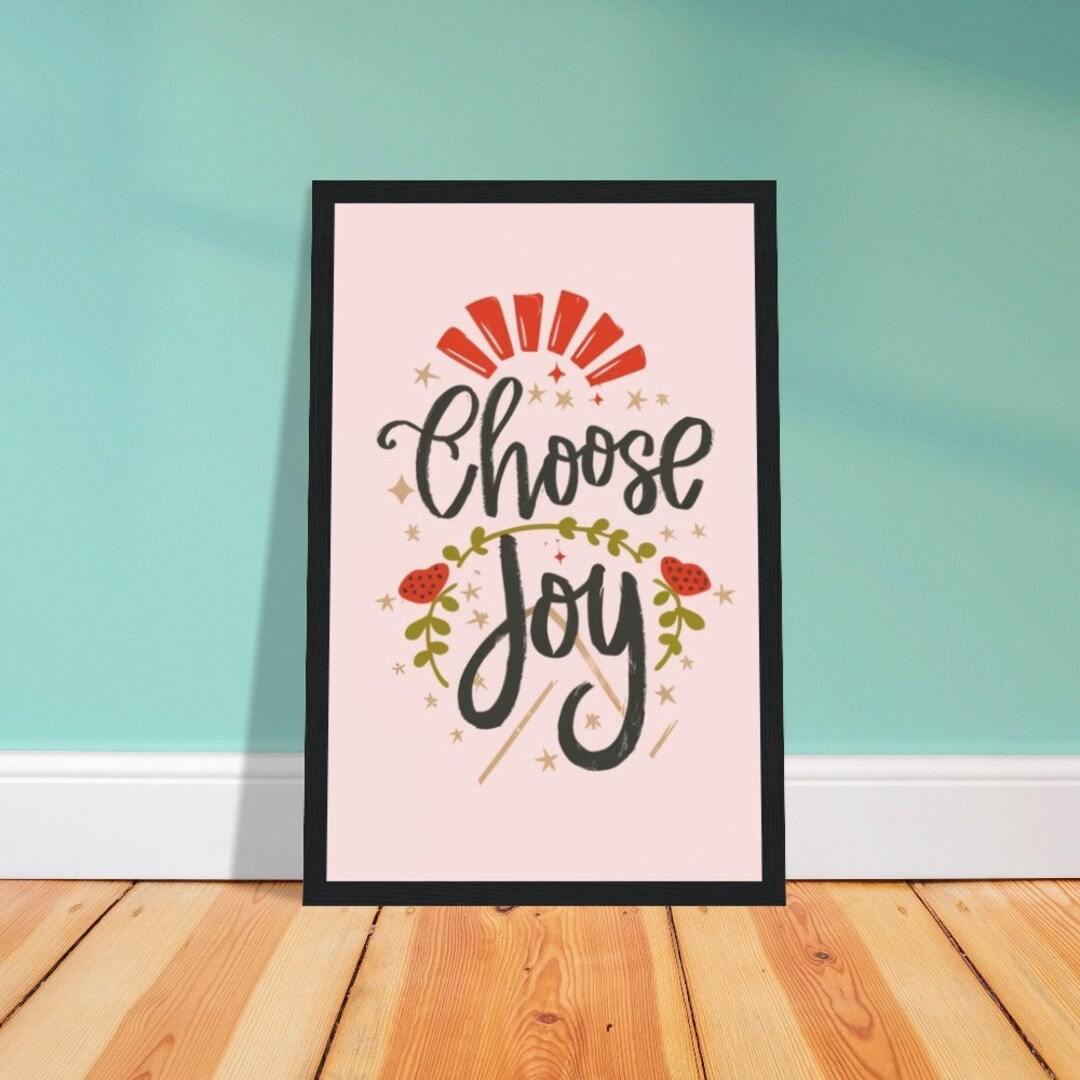 Choose Joy Wall Art Inspirational Canvas Print, Motivational Home Decor ...