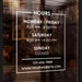Custom Store Hours Decal - Business Door Sign for Hours of Operation ...