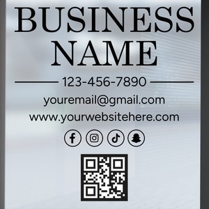 Business Name Window Decal - Your Company Name Vinyl Decal - Storefront ...