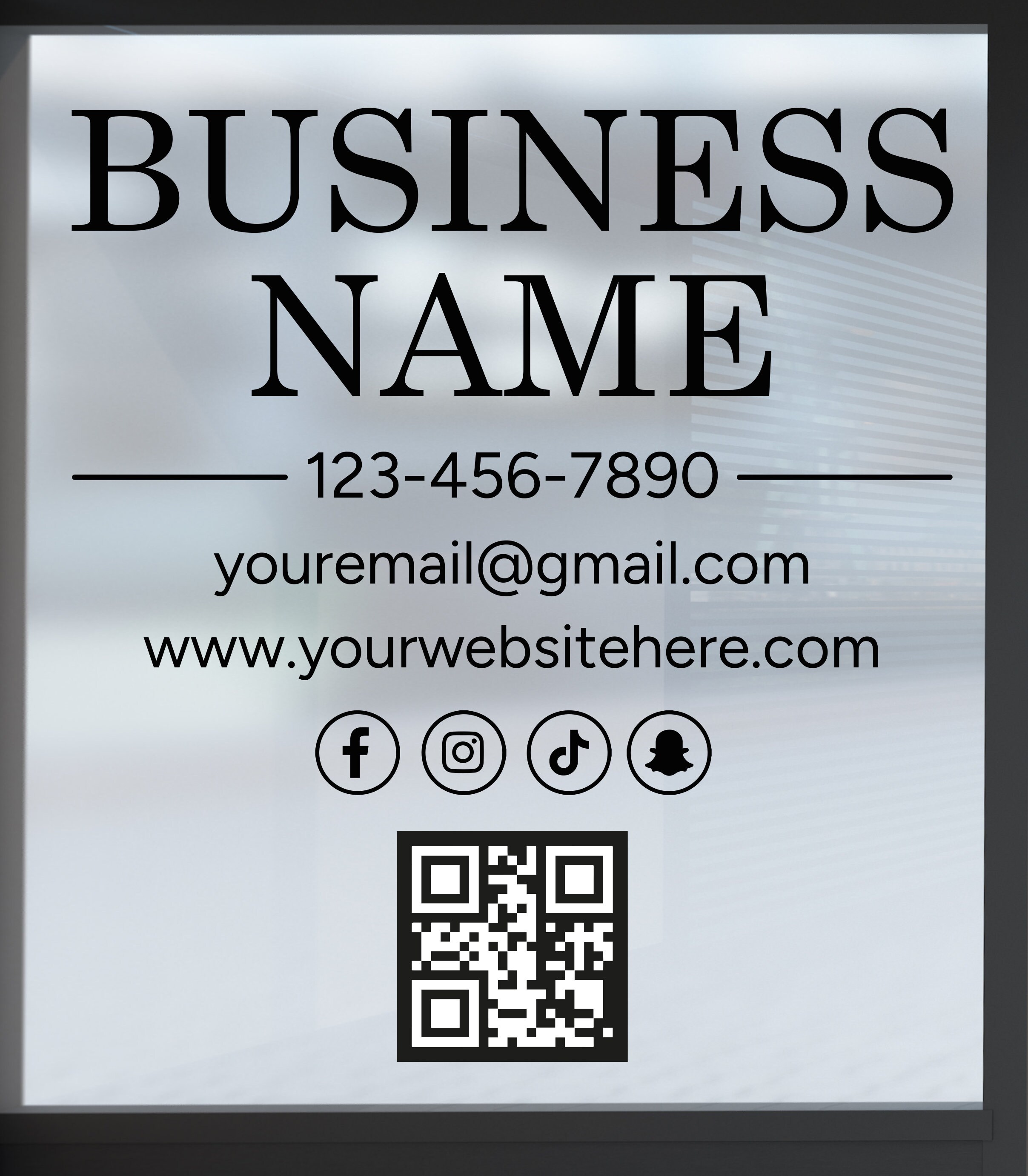 Business Name Window Decal - Your Company Name Vinyl Decal - Storefront ...