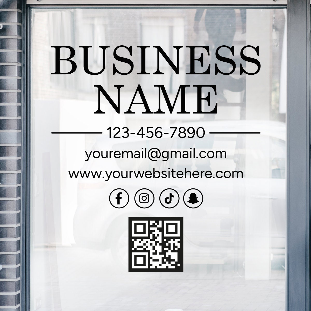 Business Name Window Decal Your Company Name Vinyl Decal Storefront ...
