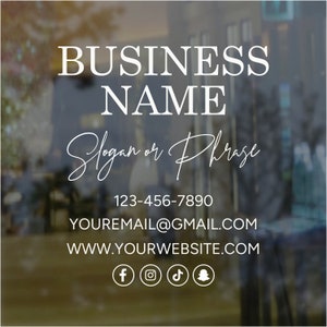 Personalized Business Window Decal Your Company Name Vinyl Decal ...