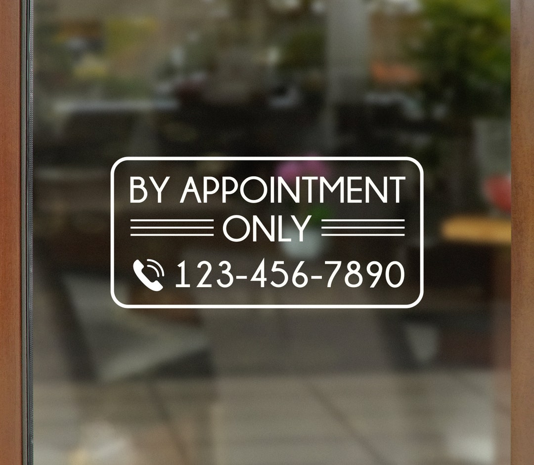 By Appointment Only Decal - Appointment Only Sign With Number - Doctor ...
