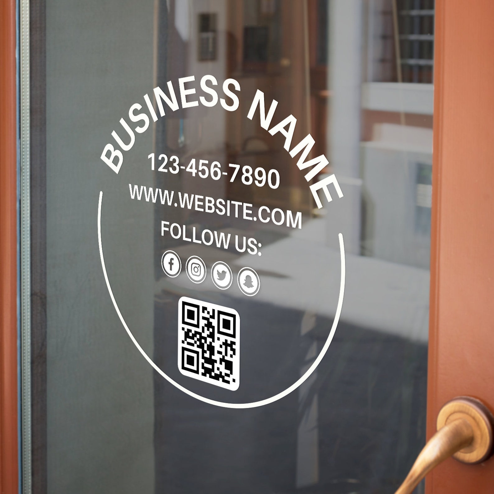 Custom Business Window Decal: Vinyl Lettering, Logo, QR Code - Etsy