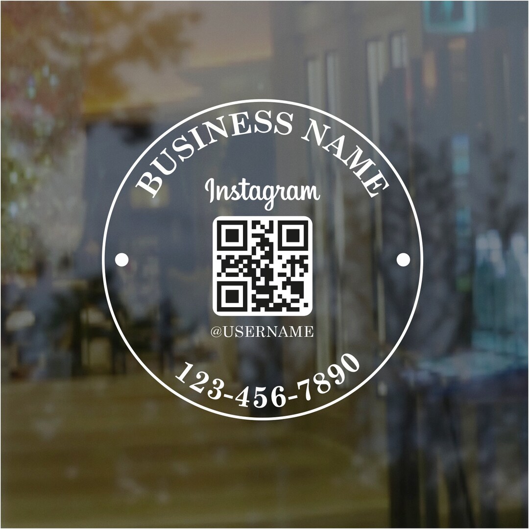 Follow Us on Instagram - Social Media Tag Sticker - Custom Name Window ...
