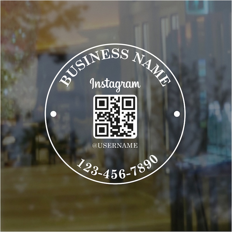 Follow Us on Instagram Social Media Tag Sticker Custom Name Window ...