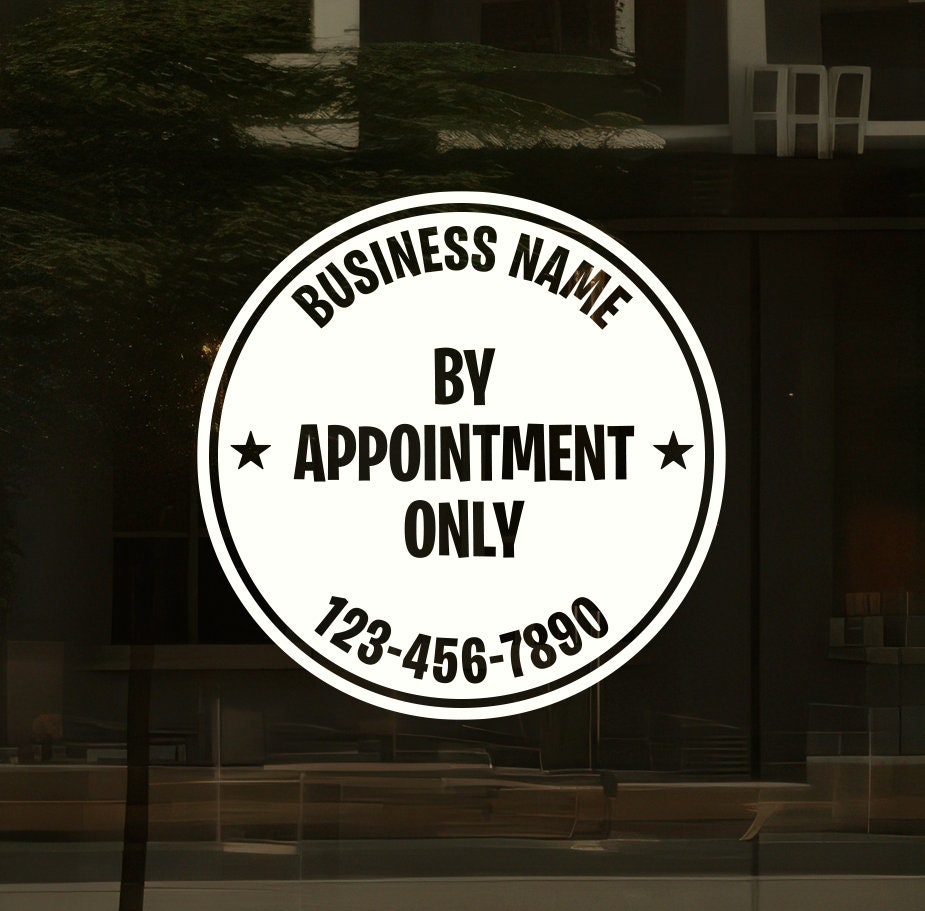 By Appointment Only Decal Appointment Only Sign With Number Doctor ...