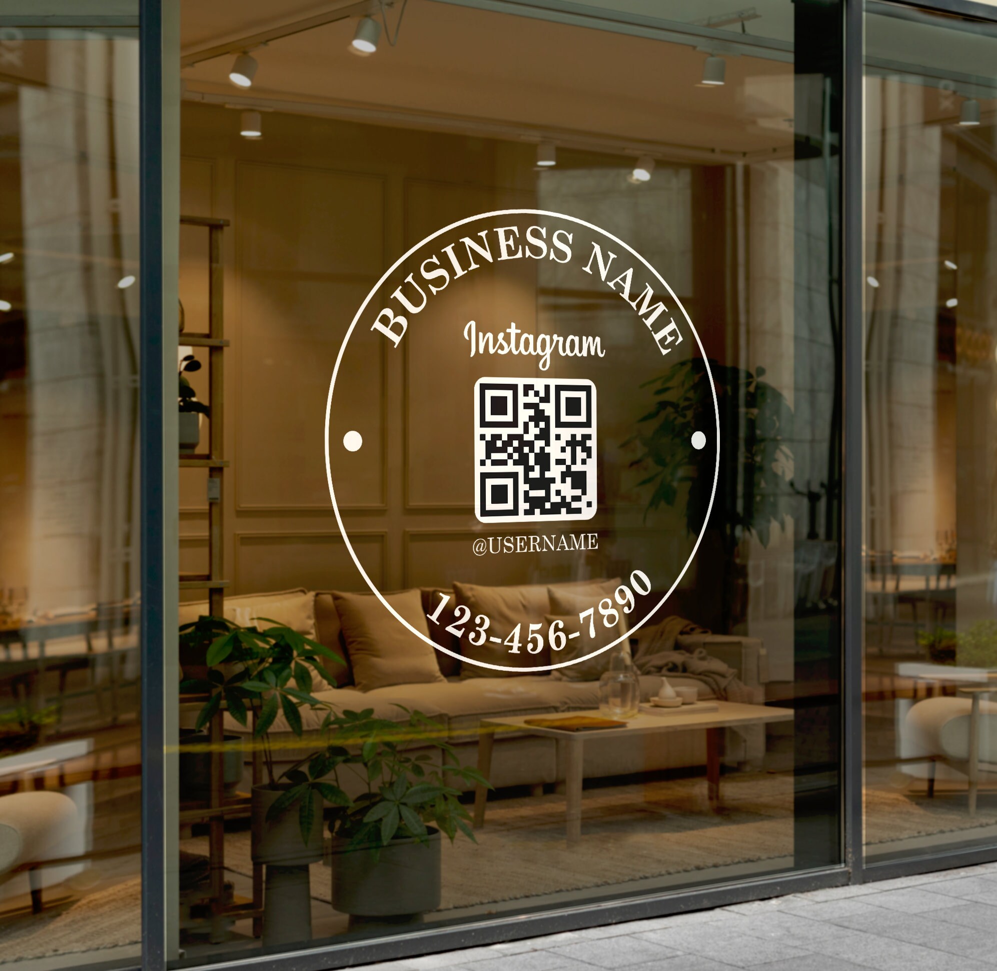 Follow Us on Instagram Social Media Tag Sticker Custom Name Window ...