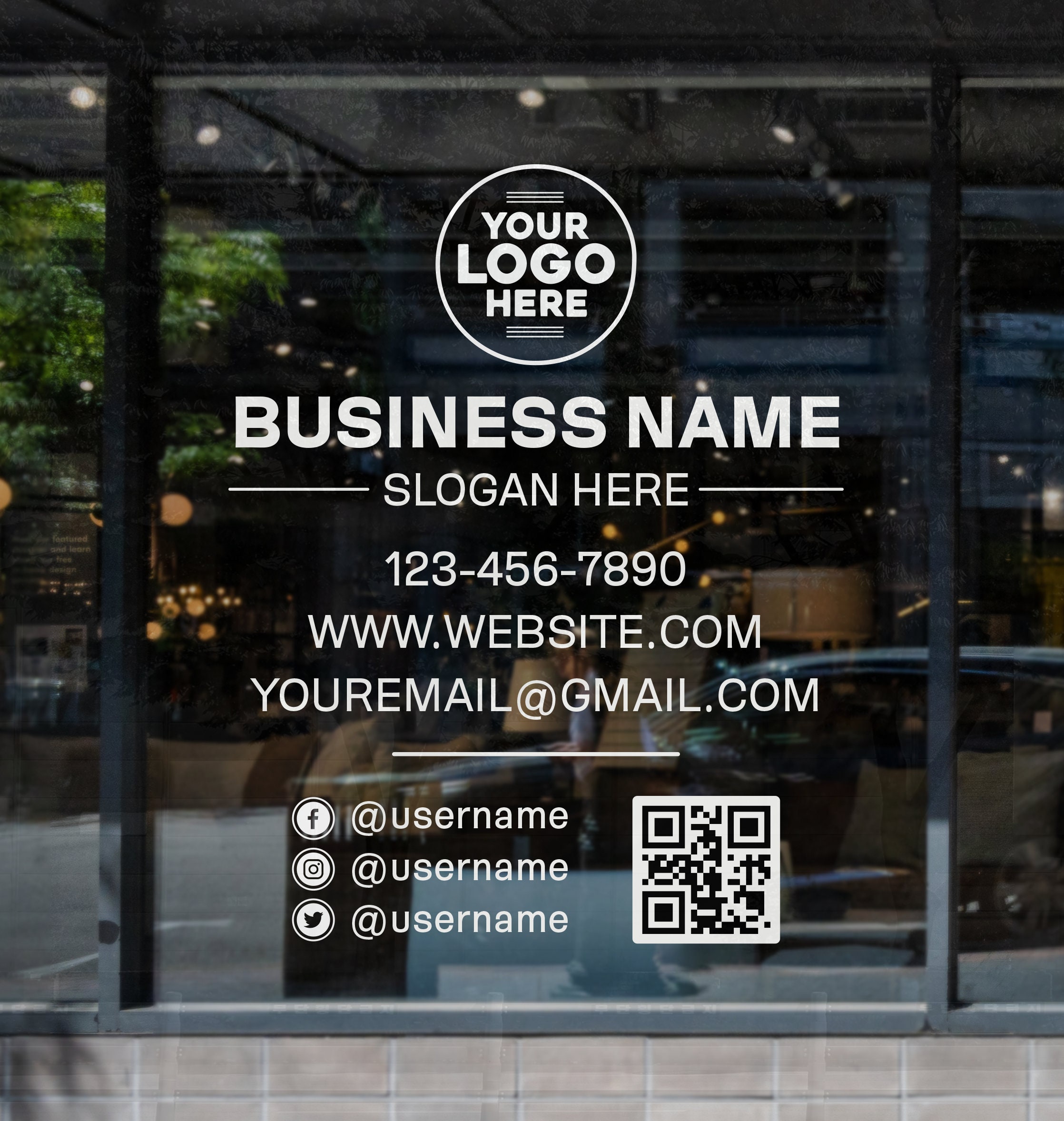 Custom Business Window Decal Business Door Sign Custom Logo Sticker ...