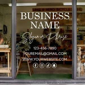 Personalized Business Window Decal Your Company Name Vinyl Decal ...