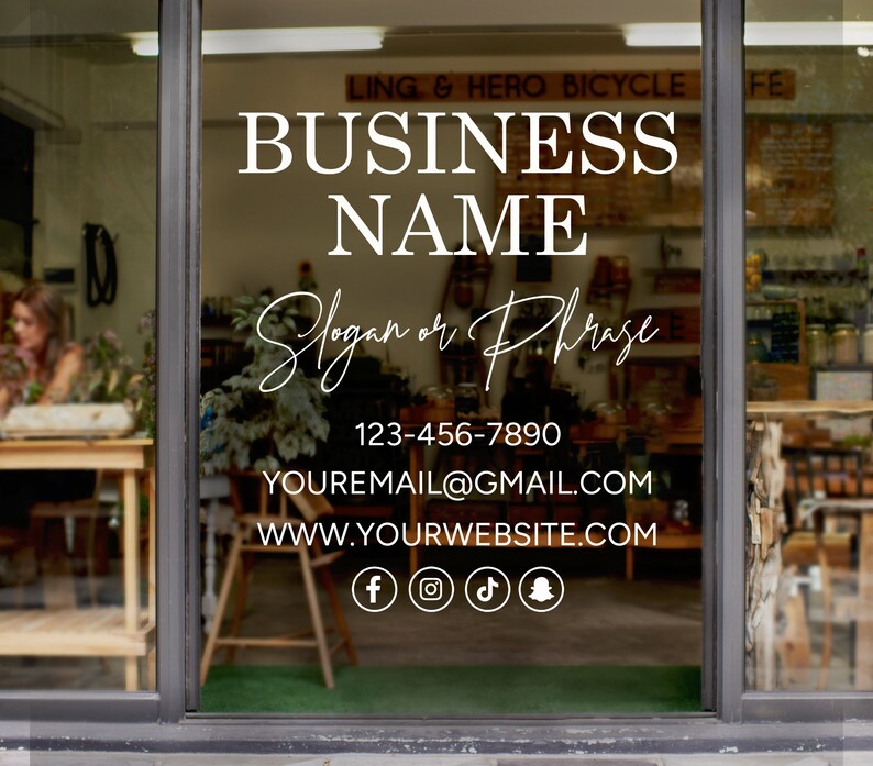 Personalized Business Window Decal Your Company Name Vinyl Decal ...
