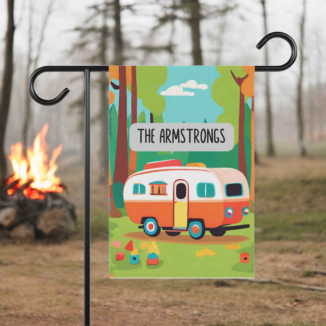 Campsite Sign, RV Decor, Camping Flag, Camp Trailer Sign, Campground ...
