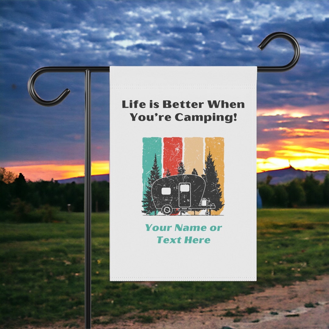 Campsite Sign, RV Decor, Camping Flag, Camp Trailer Sign, Campground ...