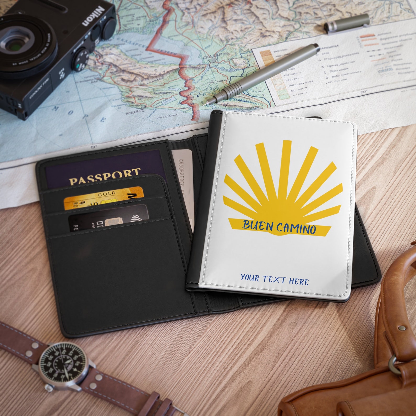 Camino De Santiago Passport Cover, Buen Camino Travel Wallet ...