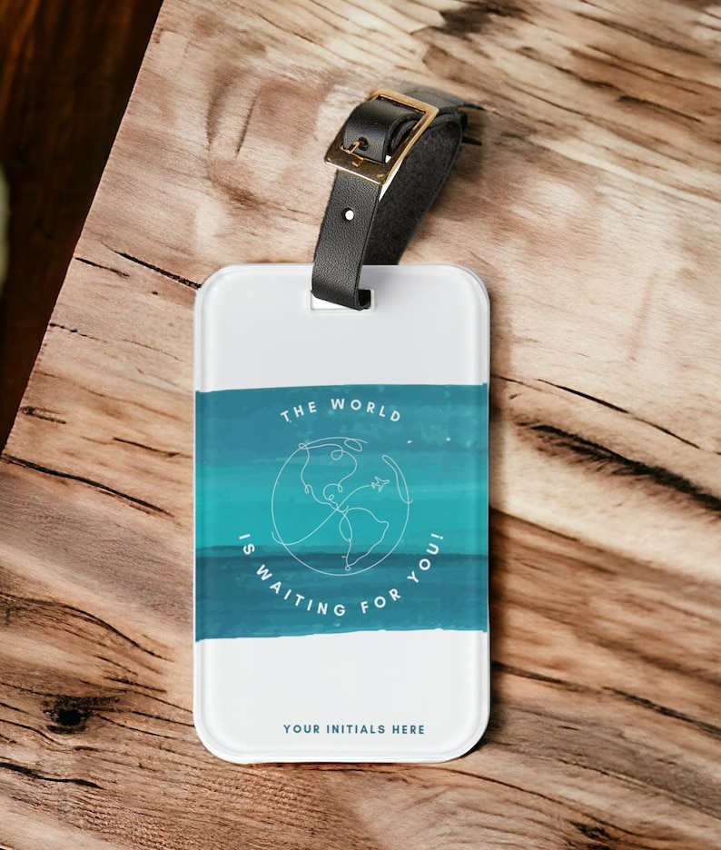 Luggage Tag Personalized With Leather Strap, Personalized World ...