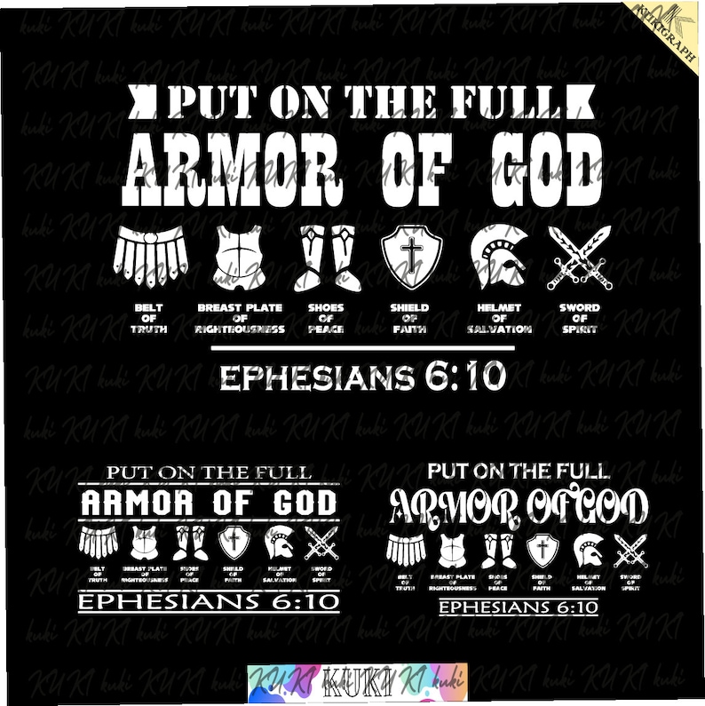 Armor of God SVG, Put the Full Armor of God PNG, Ephesians 6 10 SVG - Etsy
