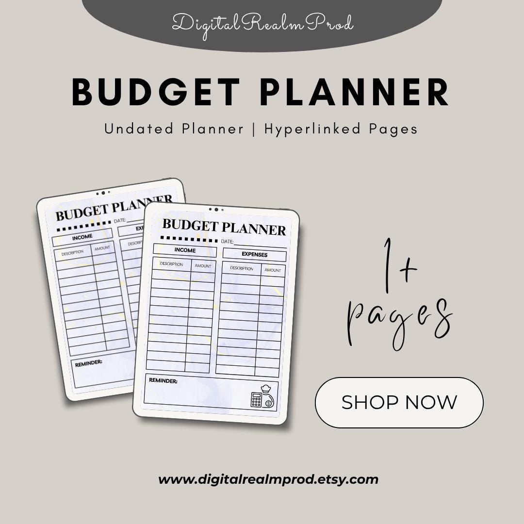 Purple Budget List Planner, Minimalist Financial Organizer for Smart ...
