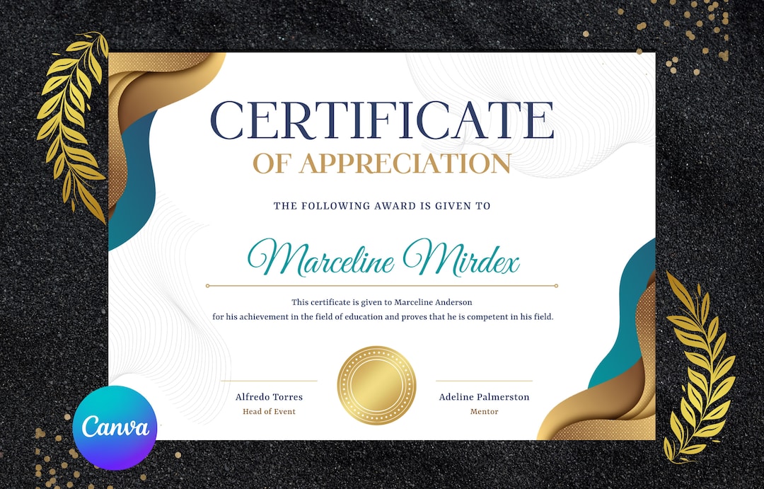 Personalized Appreciation Certificate, Customizable Employee Award ...