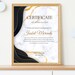Elegant Black Gold Certificate Frame, Portrait Template Holder ...