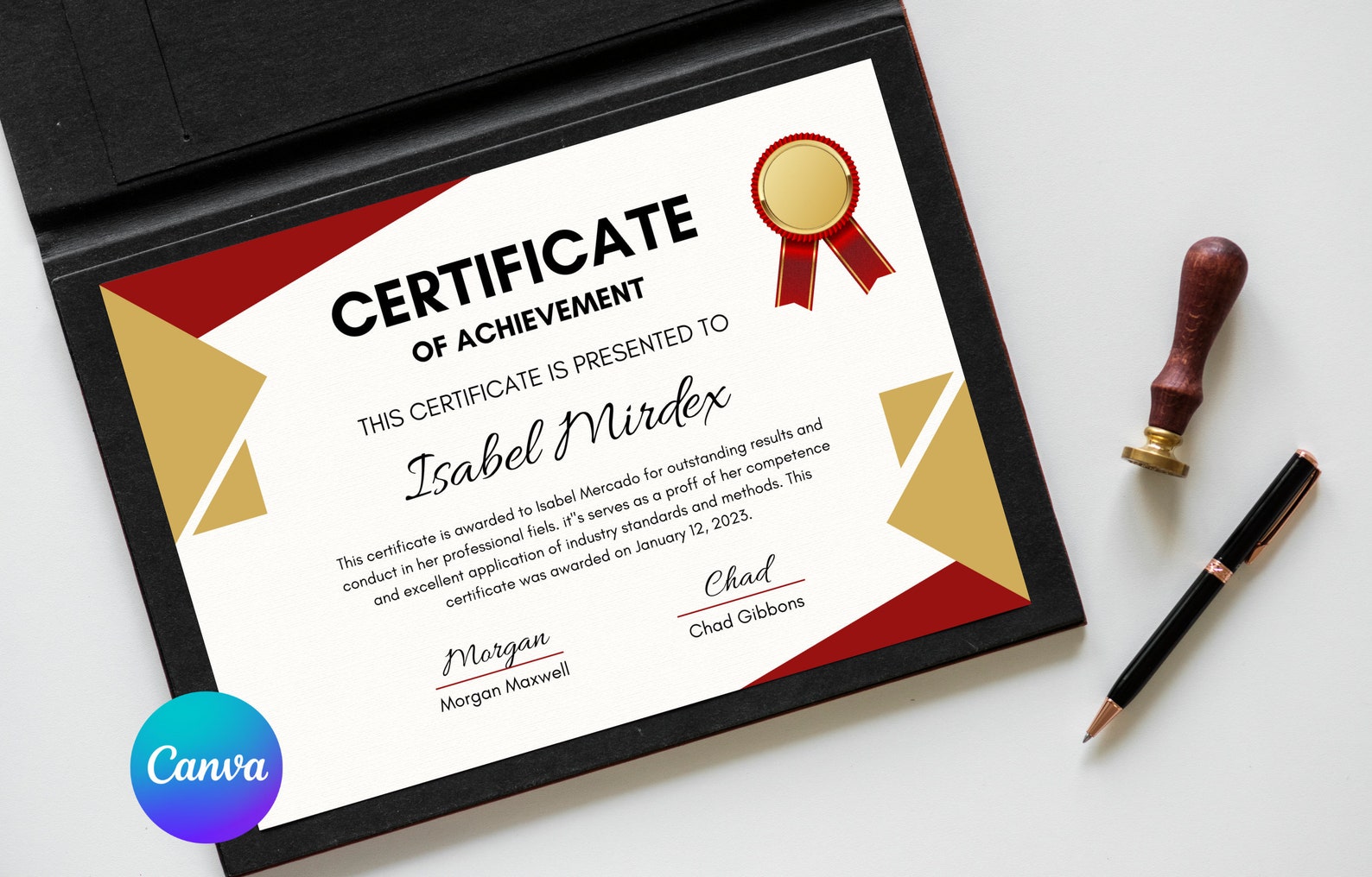 Customizable Certificate of Achievement, Editable Diploma Template ...