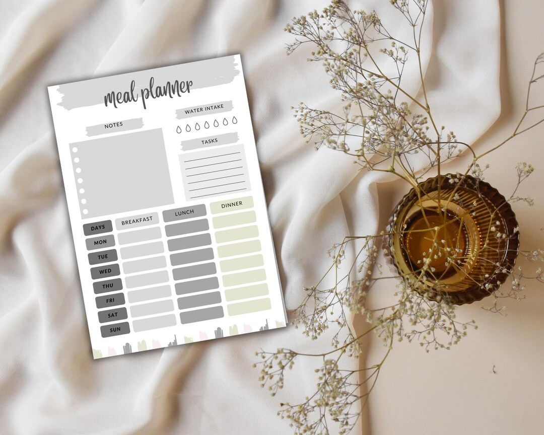 Weekly Meal Planner Sheet, Simple and Stylish, Organize Weekly Meals ...