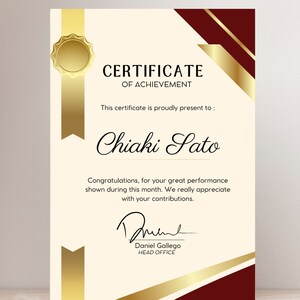 Red Brown Achievement Certificate Template, Modern Certificate Template ...