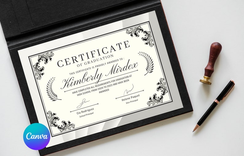 Instant Download Graduation Certificate Template, Editable Diploma ...