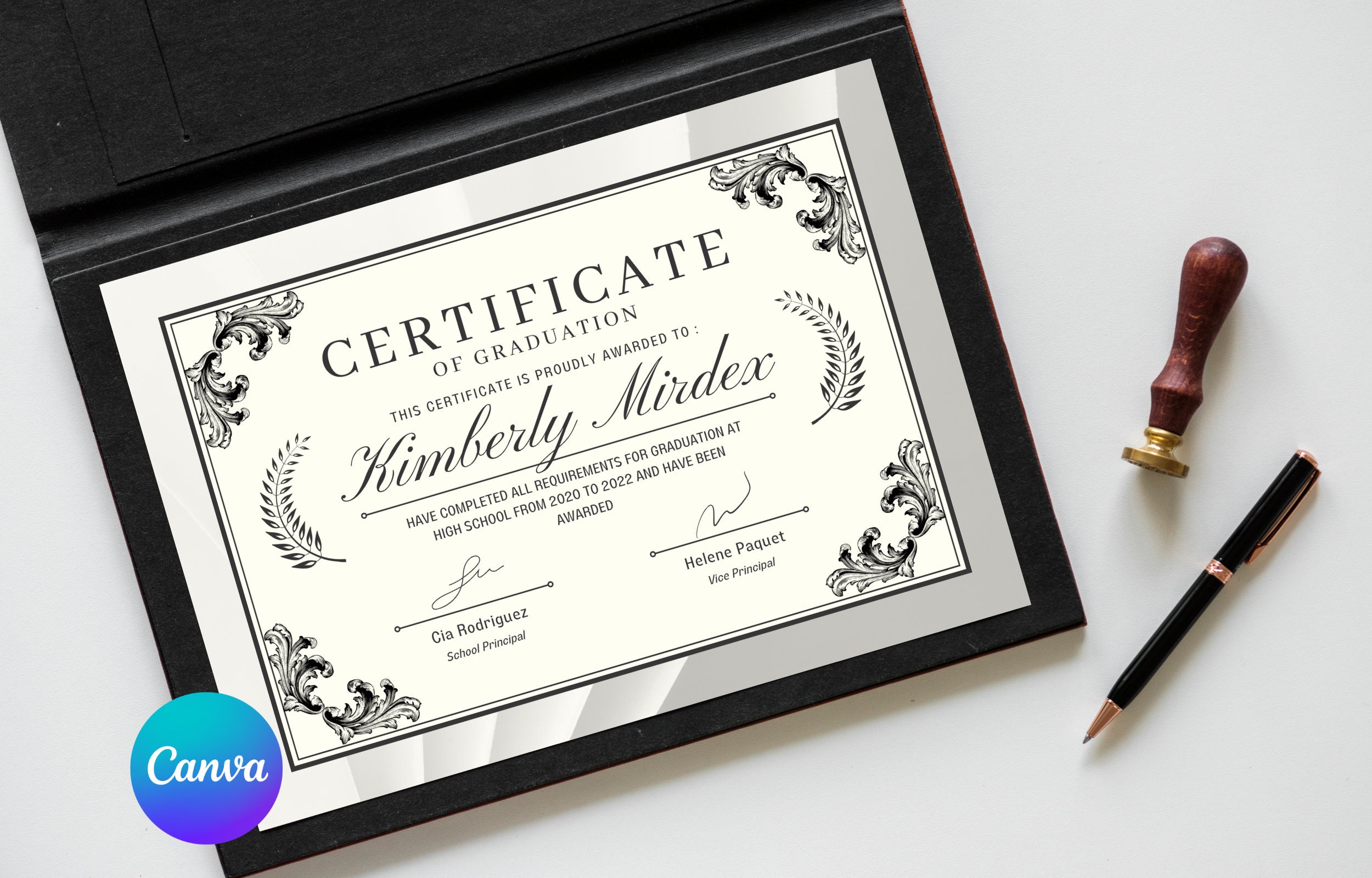 Instant Download Graduation Certificate Template, Editable Diploma ...