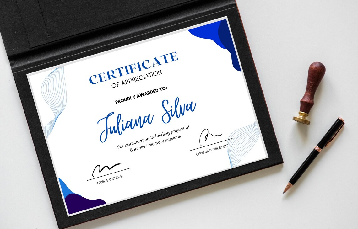 Certificate of Appreciation, Minimalist Funding Project Certificate ...