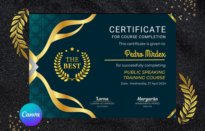 Elegant Course Completion Certificate, Educational Achievement Award ...