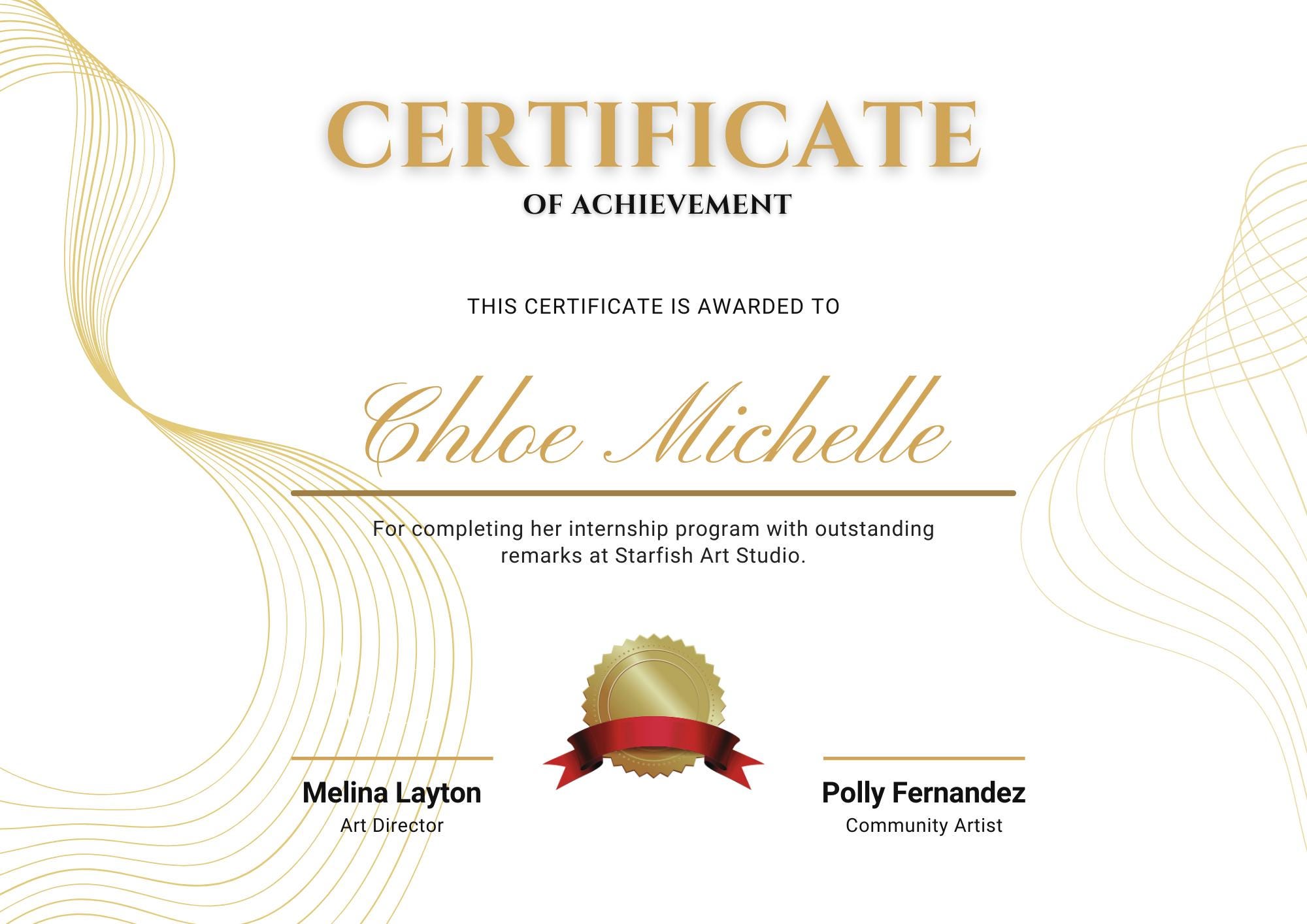 Golden Modern Certificate, Elegant Achievement Certificate ...