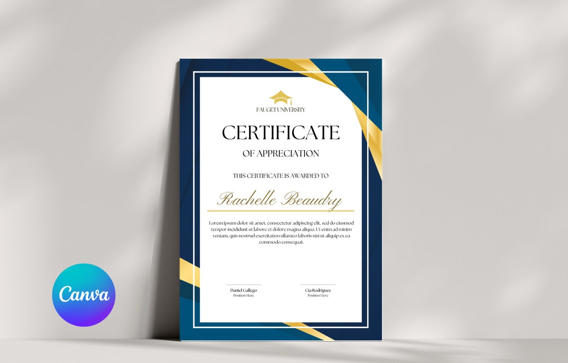 Blue White University Certificate Portrait Frame, Diploma Holder ...