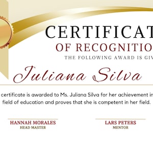 Certificate of Recognition for Students - Modern School Certificate ...