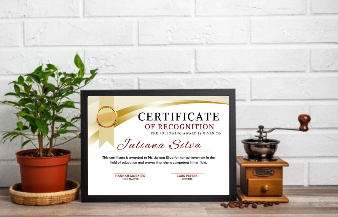 Certificate of Recognition for Students - Modern School Certificate ...