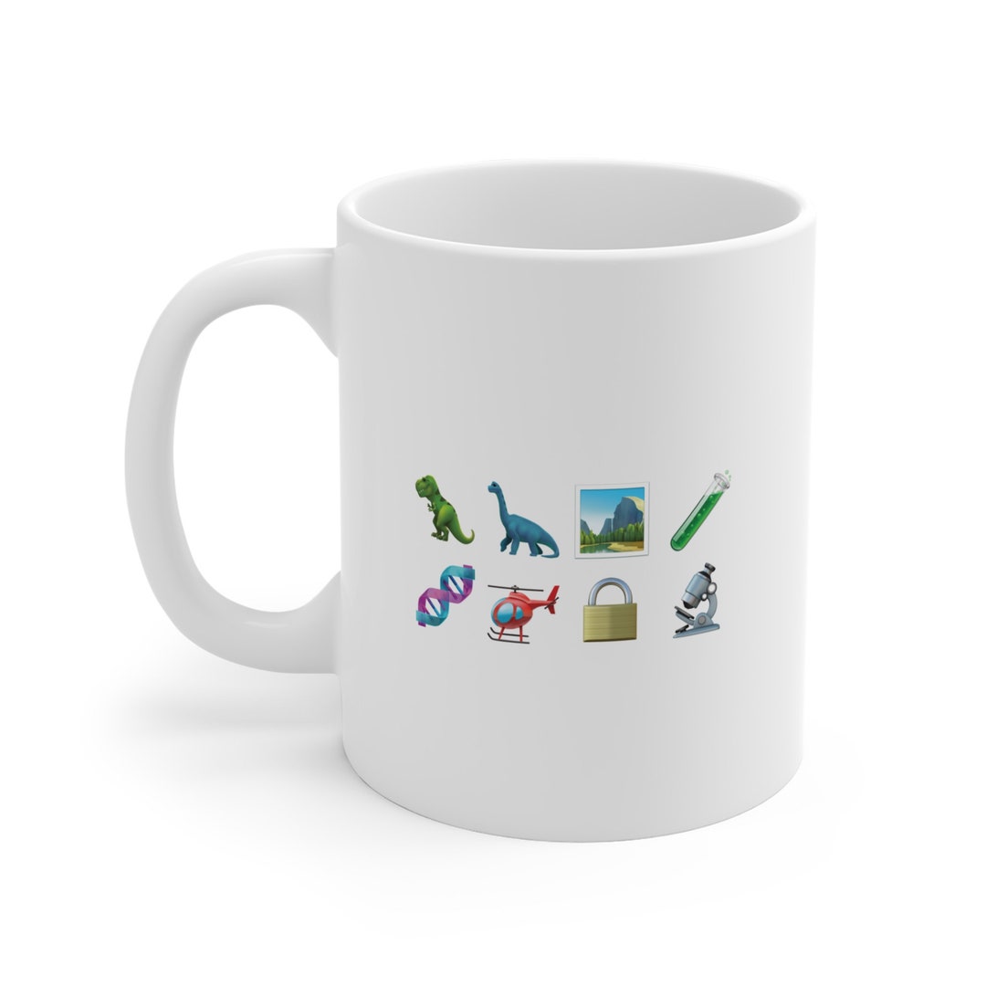 Jurassic Park Explained With Emojis Emoji Mugs Emoji Pictionary Gifts ...