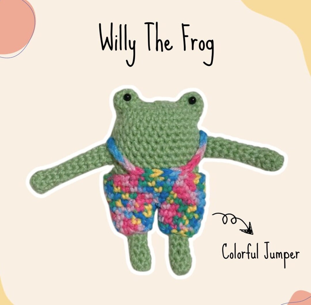Willy the Frog crochet Amigurumi Plush / Keychain - Etsy