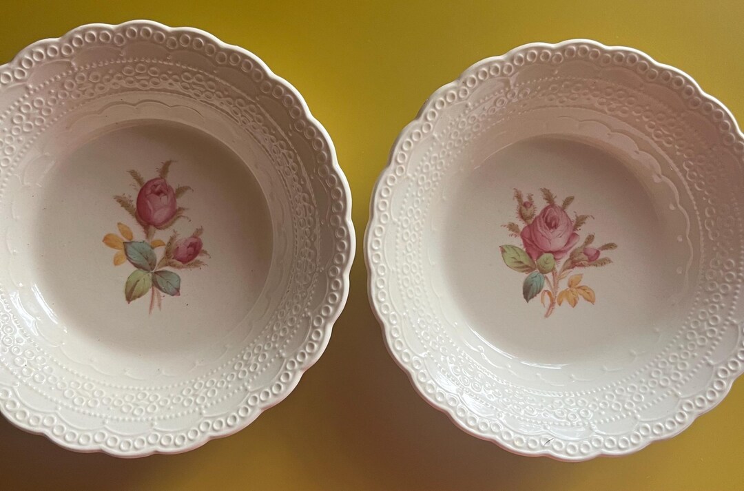 Set of 2 Spodes Jewel Copeland Moss Rose Pattern Berry Bowls Lovely - Etsy
