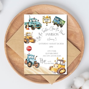 Construction Birthday Invitation| Stop the Traffic Invitation| Instant ...