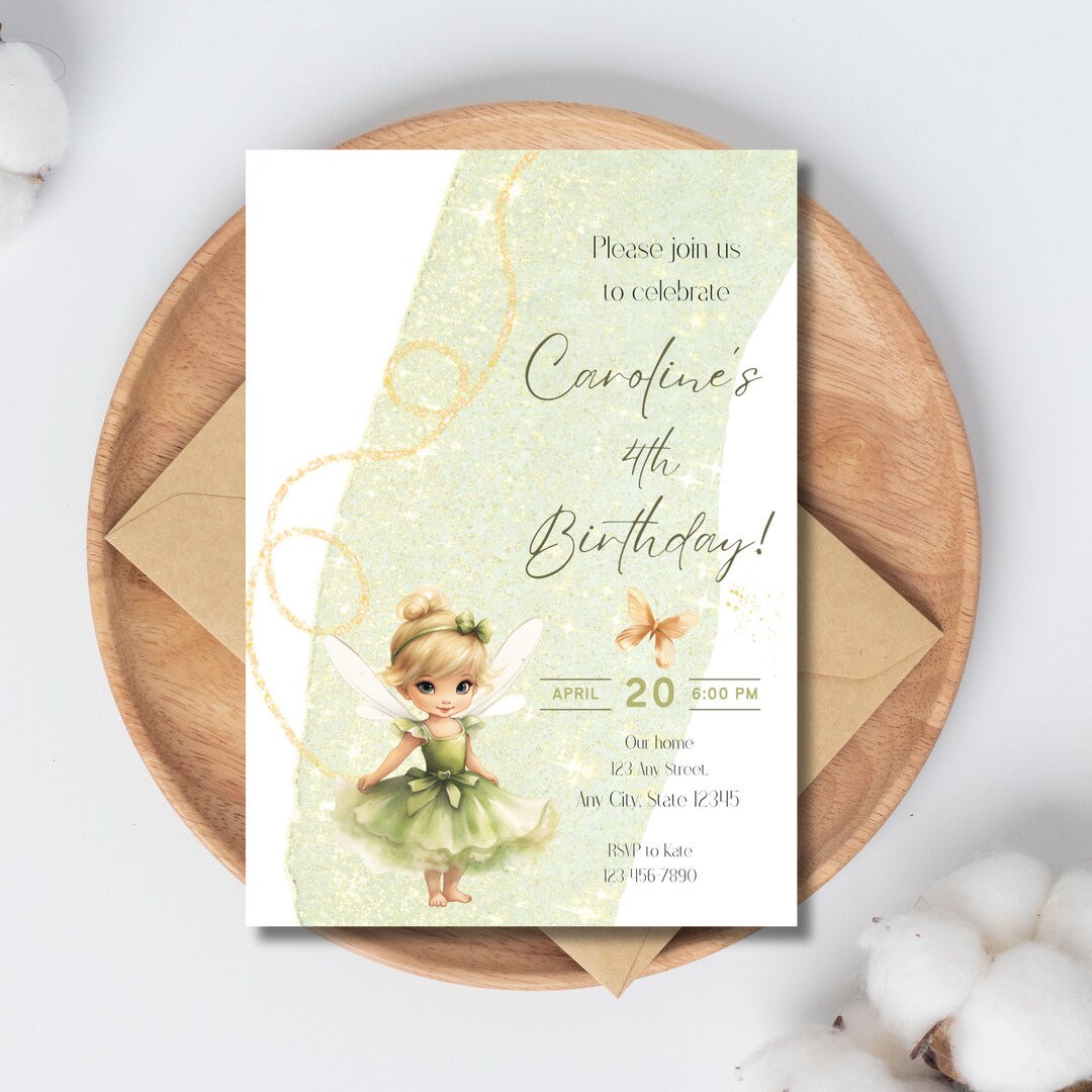 Tinkerbell Inspired Invitation |little Girl Birthday| Fairytale ...