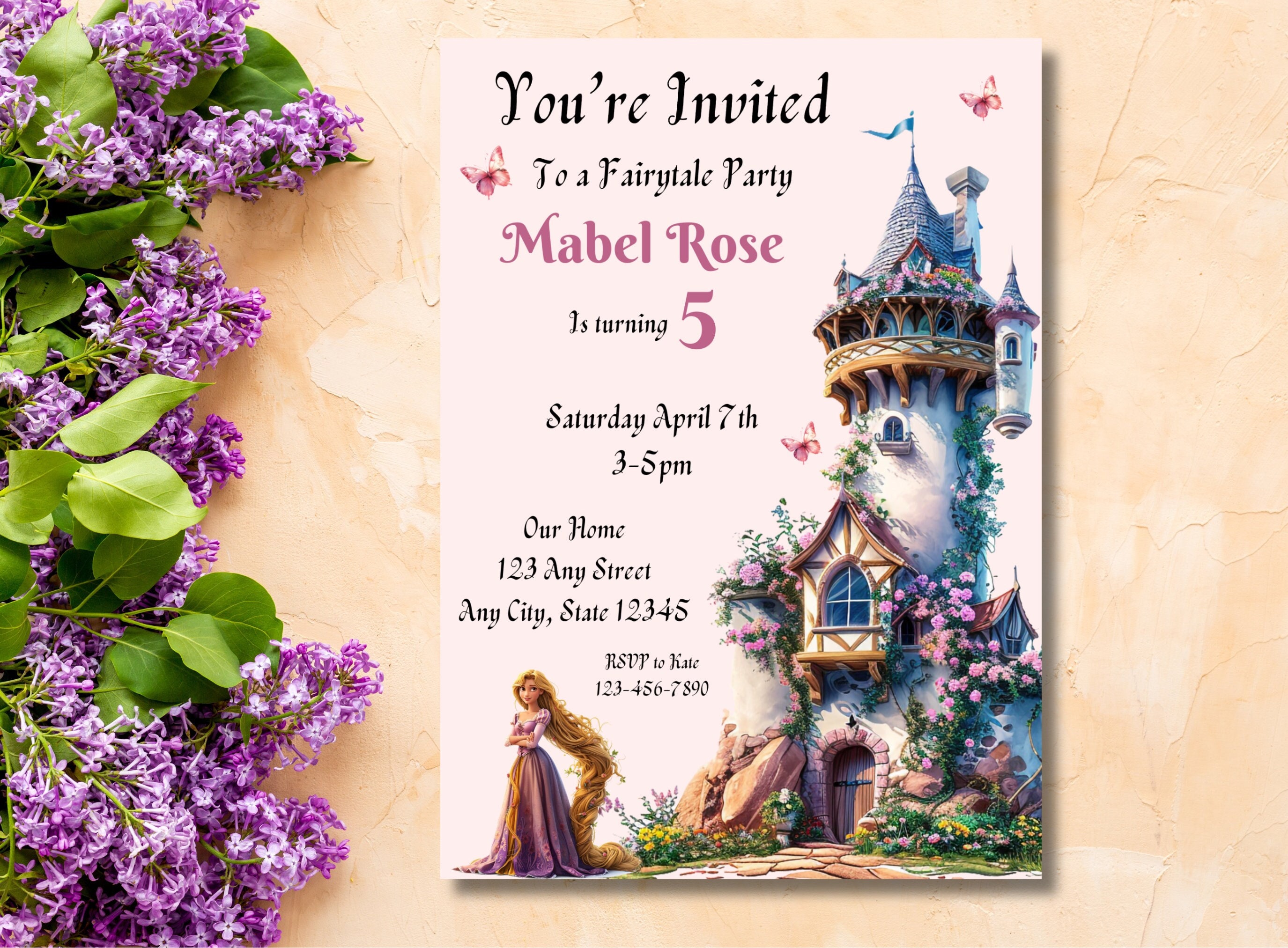 Elegant Rapunzel Invitation Princess Invitation Instant DOWNLOAD - Etsy
