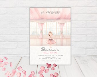 Ballerina Birthday Invitation Ballet Birthday Invitation Dancing ...
