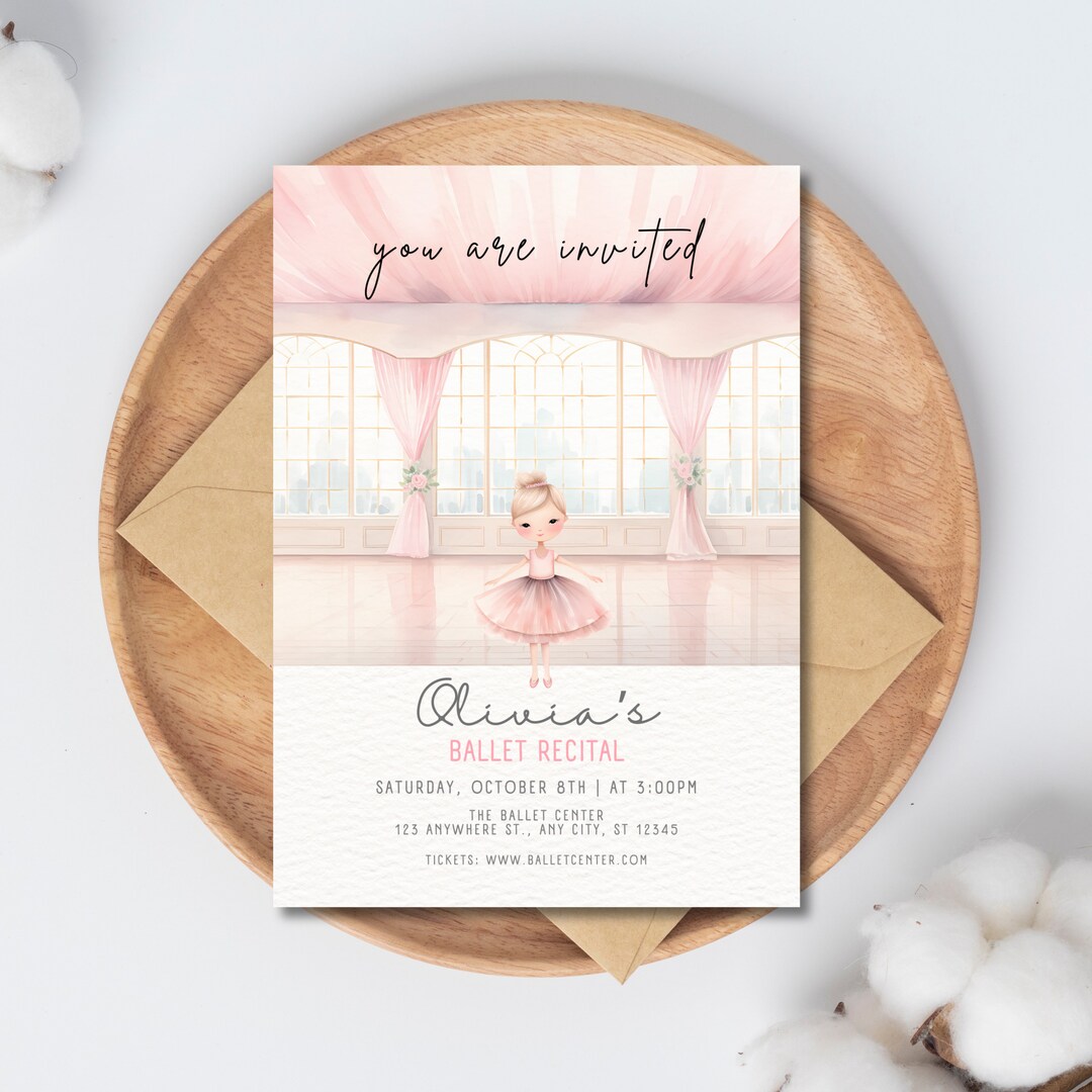 Ballet Invitation| Ballerina Birthday| Ballerina Recital Invitation ...