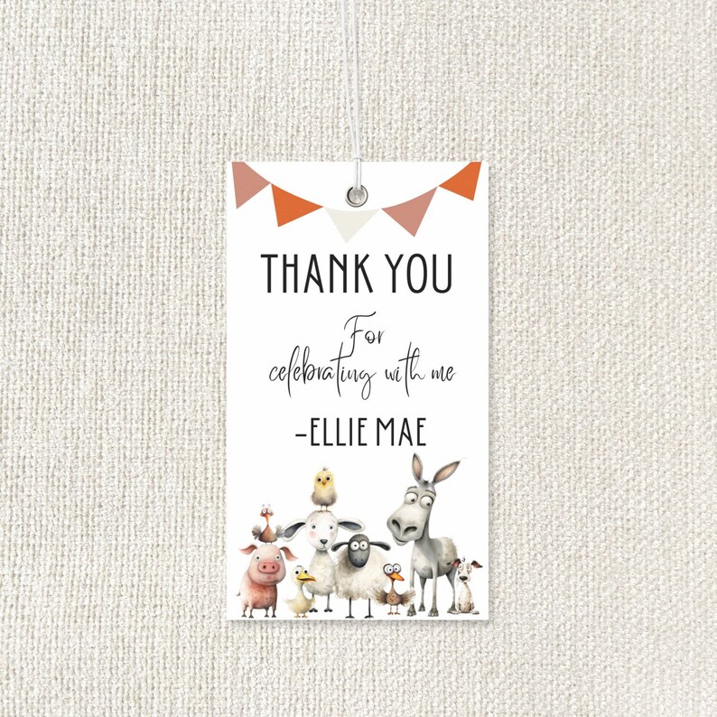 Quirky Farm Gift Tag| Farm Birthday Party Favor - Etsy